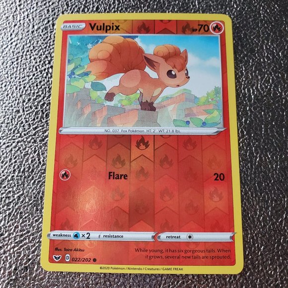 Pokemon | Games | Pokemon Tcg Vulpix Reverse Holo 22 Pokemon Sword ...